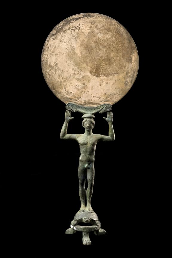 Silver mirror on a bronze stand, Roman, 200 BCE-200 CE | Science Museum ...