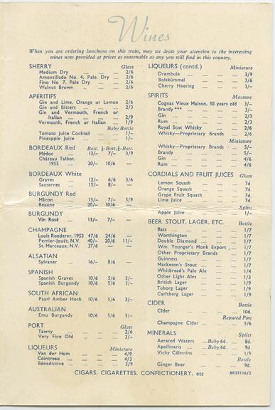 The Flying Scotsman menu | Science Museum Group Collection
