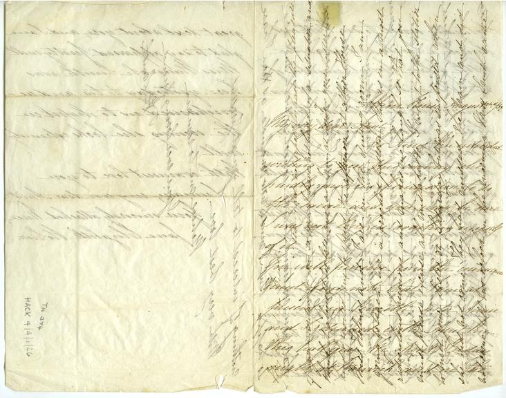 Cross-written letter from Jane Elizabeth Holmes [Jane Young (nee ...