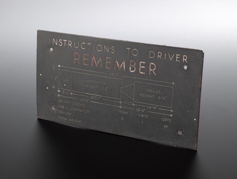 Warning sign “Instructions to driver Remember”, 1959 | Science Museum ...