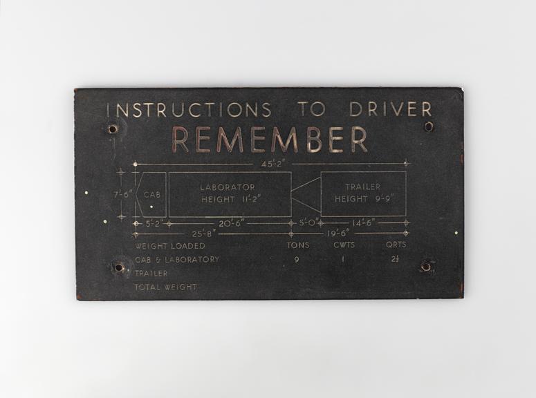 Warning sign “Instructions to driver Remember”, 1959 | Science Museum ...