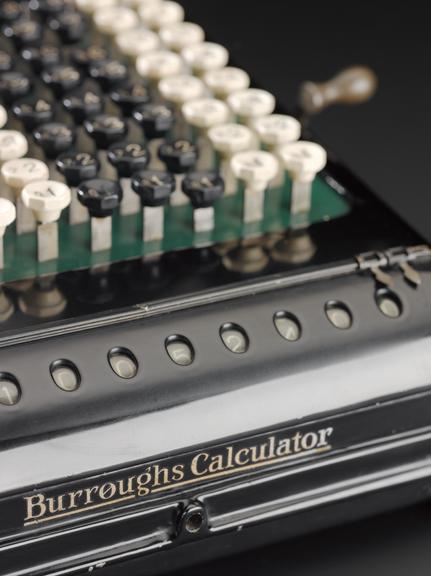 Burroughs Class 5 hand operated mechanical adding machine with ten ...