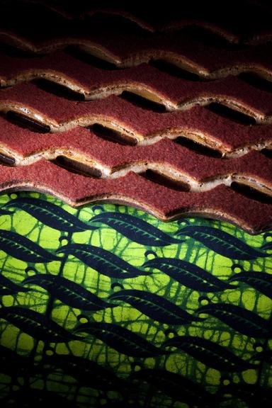 ABC Wax fabric sample, 'Curl Leaf' design | Science Museum Group Collection