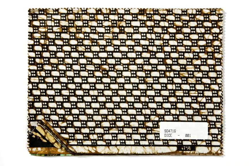ABC Wax fabric sample, 'Dice' design | Science Museum Group Collection