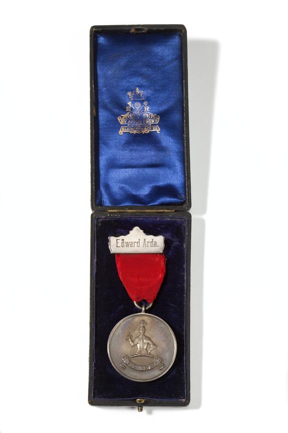 medal presented to Edward Arda for services rendered during a fire at ...
