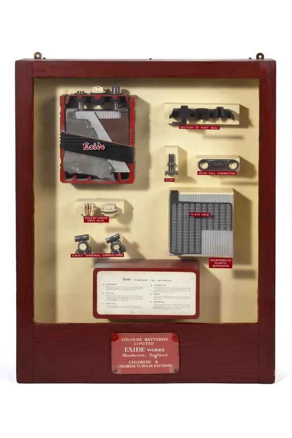 Display for Chloride Exide car batteries | Science Museum Group Collection Display for Chloride Exide car batteries | Science Museum Group Collection
