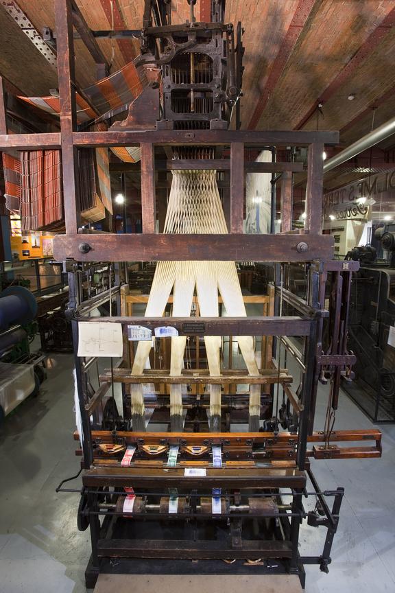 Ribbon loom with jacquard head | Science Museum Group Collection