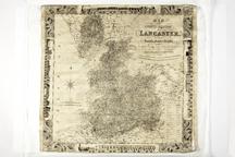 Commemorative handkerchief printed with a map of Lancashire | Science ...