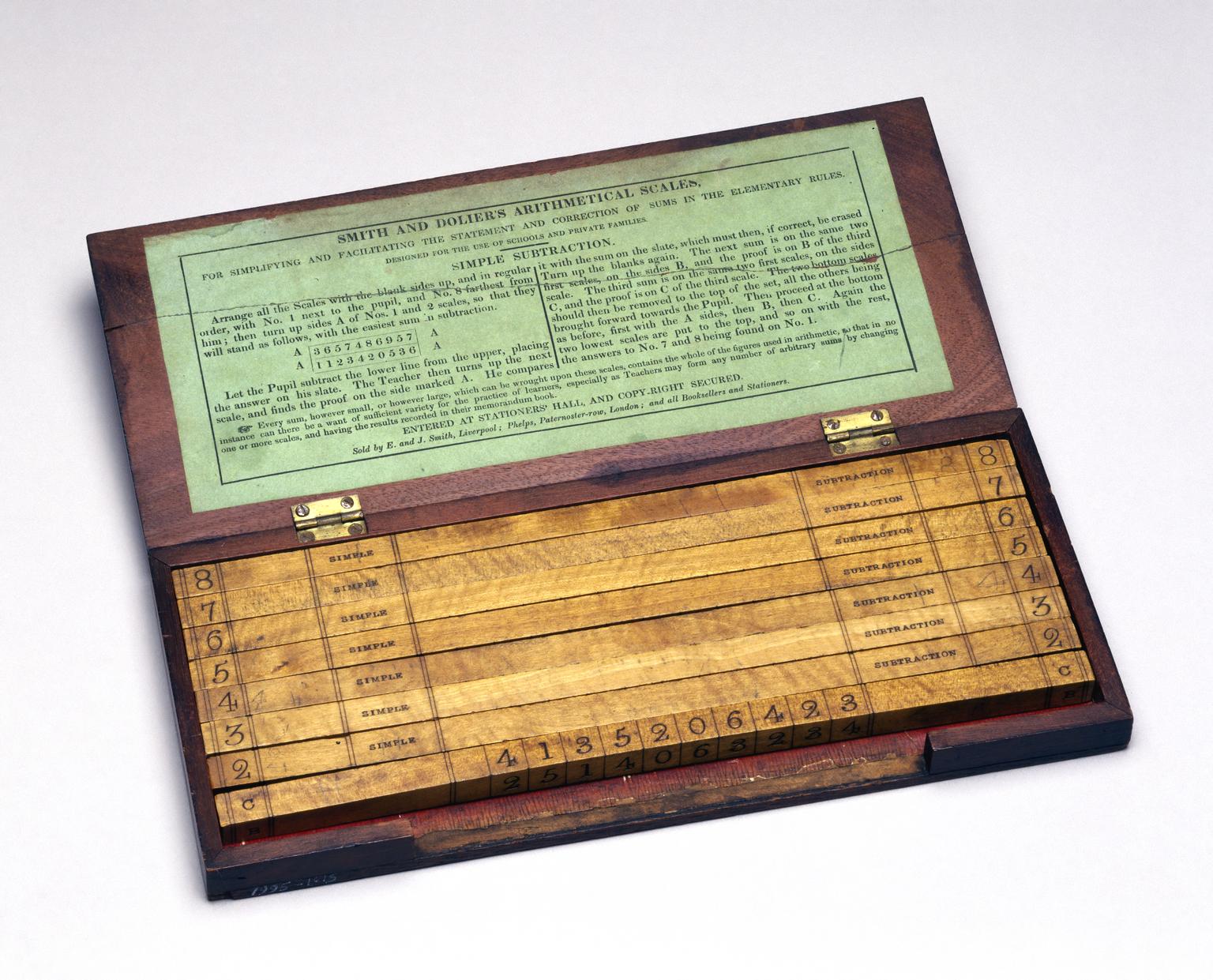 Smith and Dolier's 'arithmetical scales', late 19th century. | Science ...