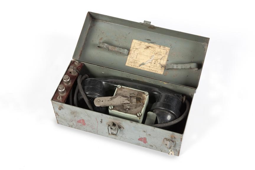 Two battery-less type L51 telephones by telephone MFG Co. Ltd ...