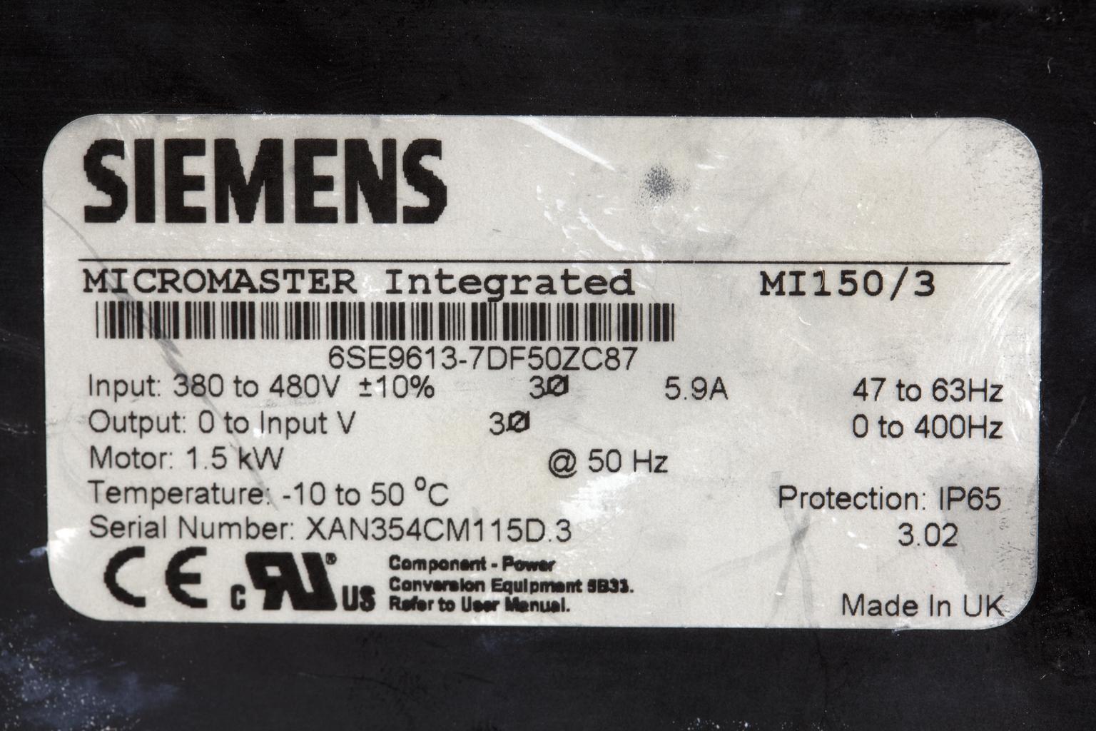 A collection of variable speed motor drives made by Siemens in ...