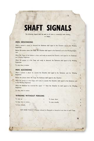 Shaft signals sign | Science Museum Group Collection