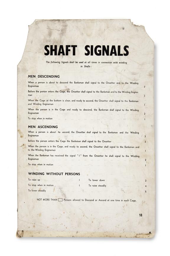 Shaft signals sign | Science Museum Group Collection