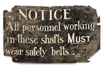 Coal mining notice for safety belts | Science Museum Group Collection