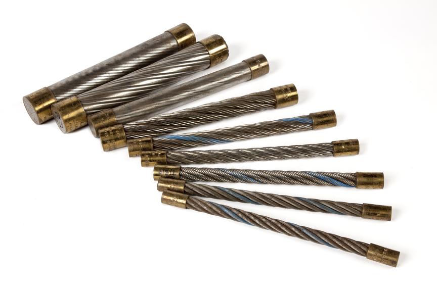 Several wire rope or cable samples | Science Museum Group Collection