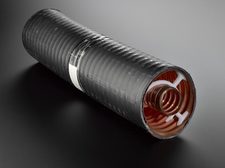 Specimen of RFS Heliflex high-power air dielectric coaxial cable ...