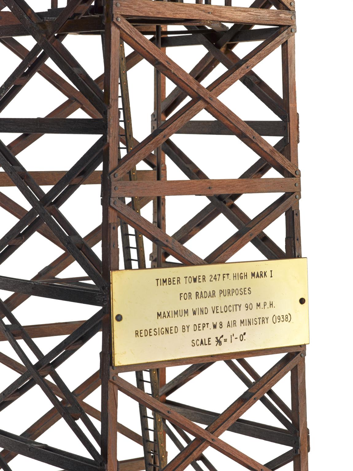 Model, scale 1:30, of 240 ft wooden receiving tower for CH (Chain Home ...
