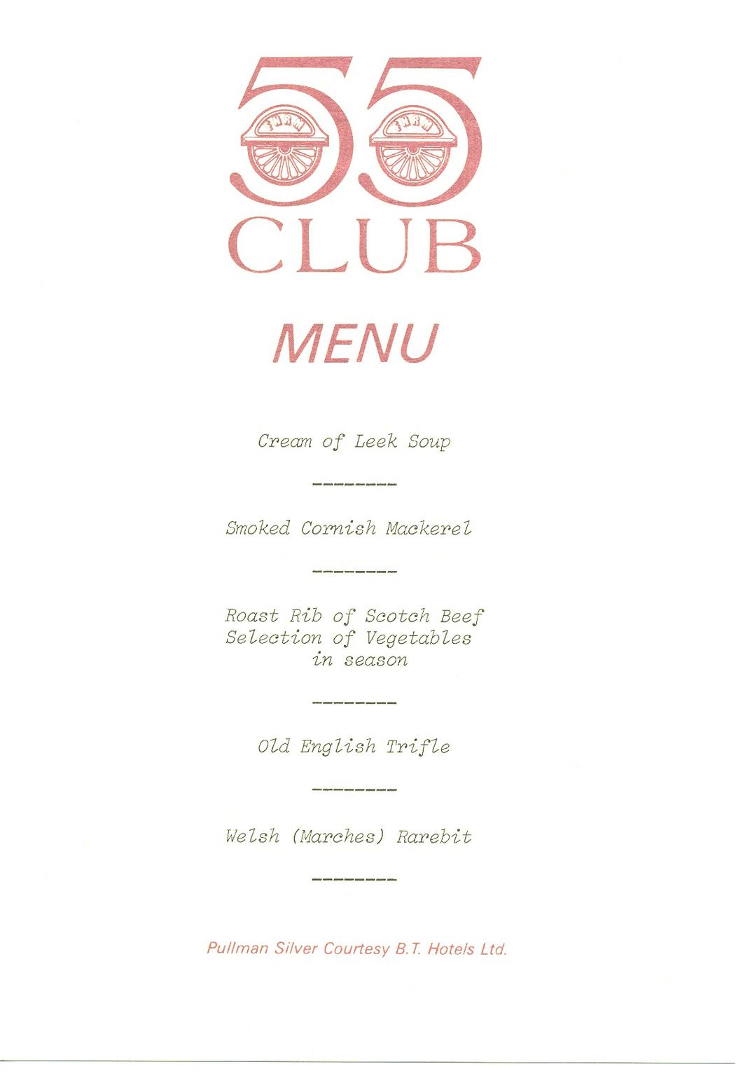 55 Club Menu | Science Museum Group Collection