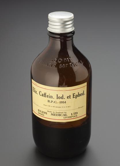 Bottle of caffeine iodine and ephedrine elixir | Science Museum Group Collection