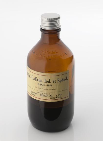Bottle of caffeine iodine and ephedrine elixir | Science Museum Group Collection