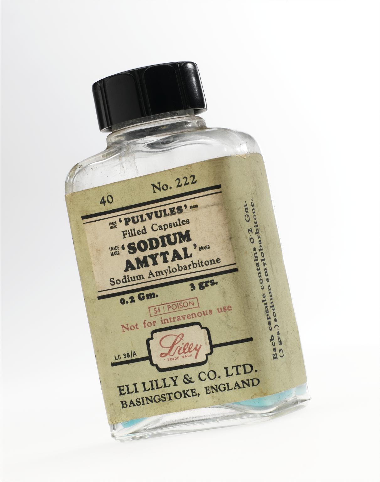 Bottle of sodium amytal pulvules | Science Museum Group Collection