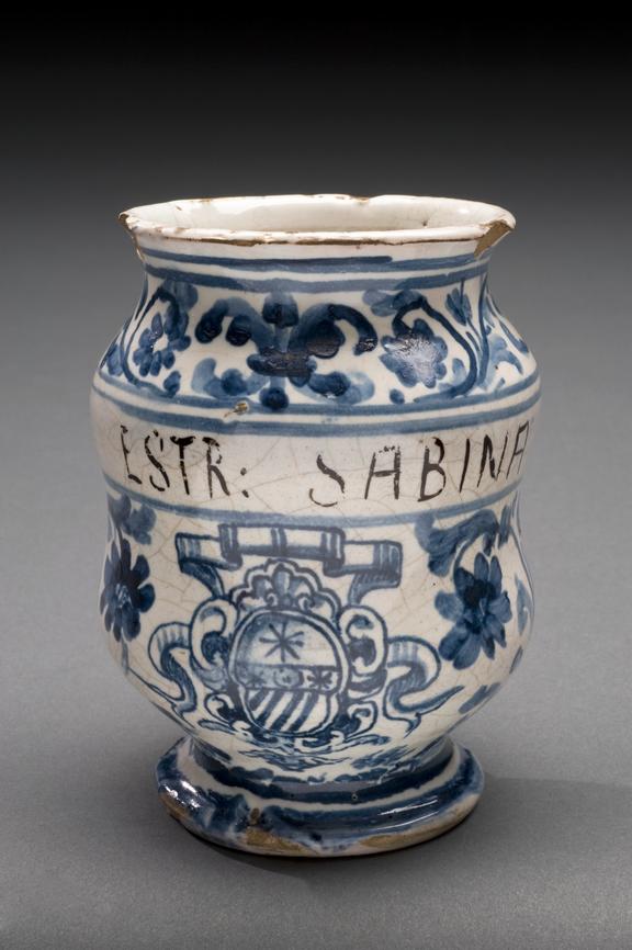 Albarello drug jar used to store savin oil, Italy, 1701-1800 | Science ...