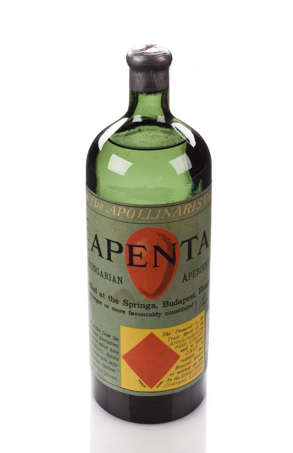 Green glass bottle of 'Apenta aperient water' | Science Museum Group ...