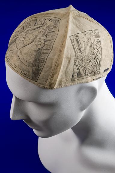 Linen skull cap printed with religious pictures | Science Museum Group ...