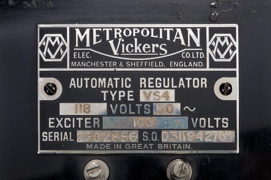 Metropolitan-Vickers Voltage Regulator | Science Museum Group Collection
