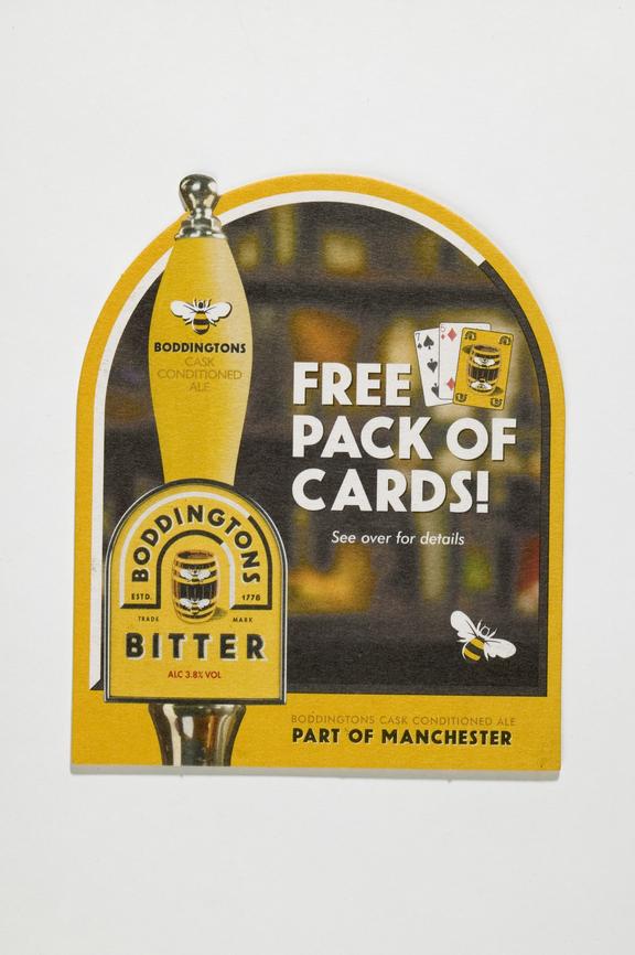 Beer mat advertising Boddingtons | Science Museum Group Collection
