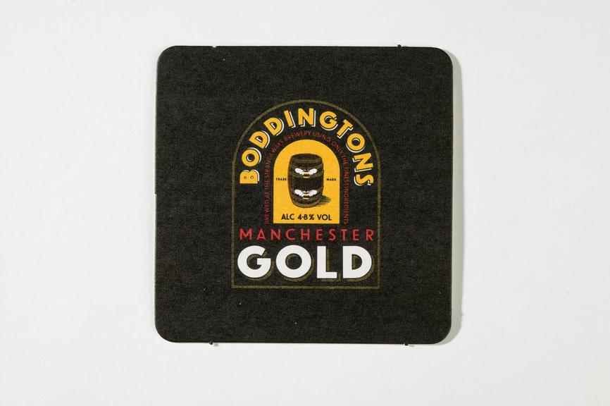 Beer mat advertising Boddingtons Gold | Science Museum Group Collection