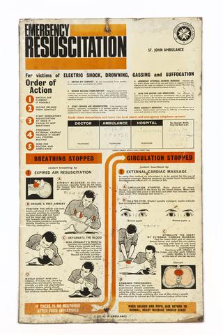 Emergency resuscitation sign. | Science Museum Group Collection