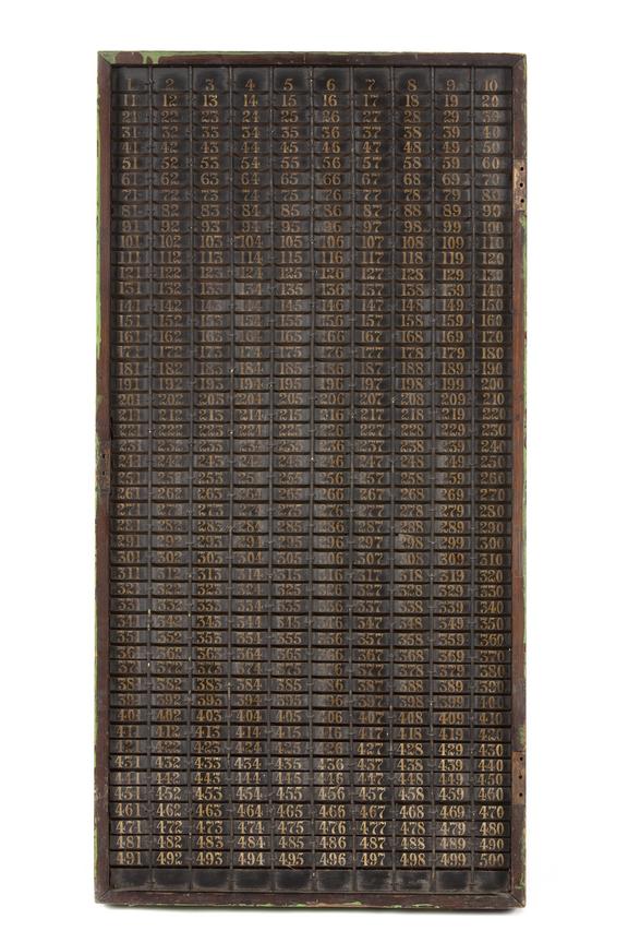 Board for storing lamp checks | Science Museum Group Collection