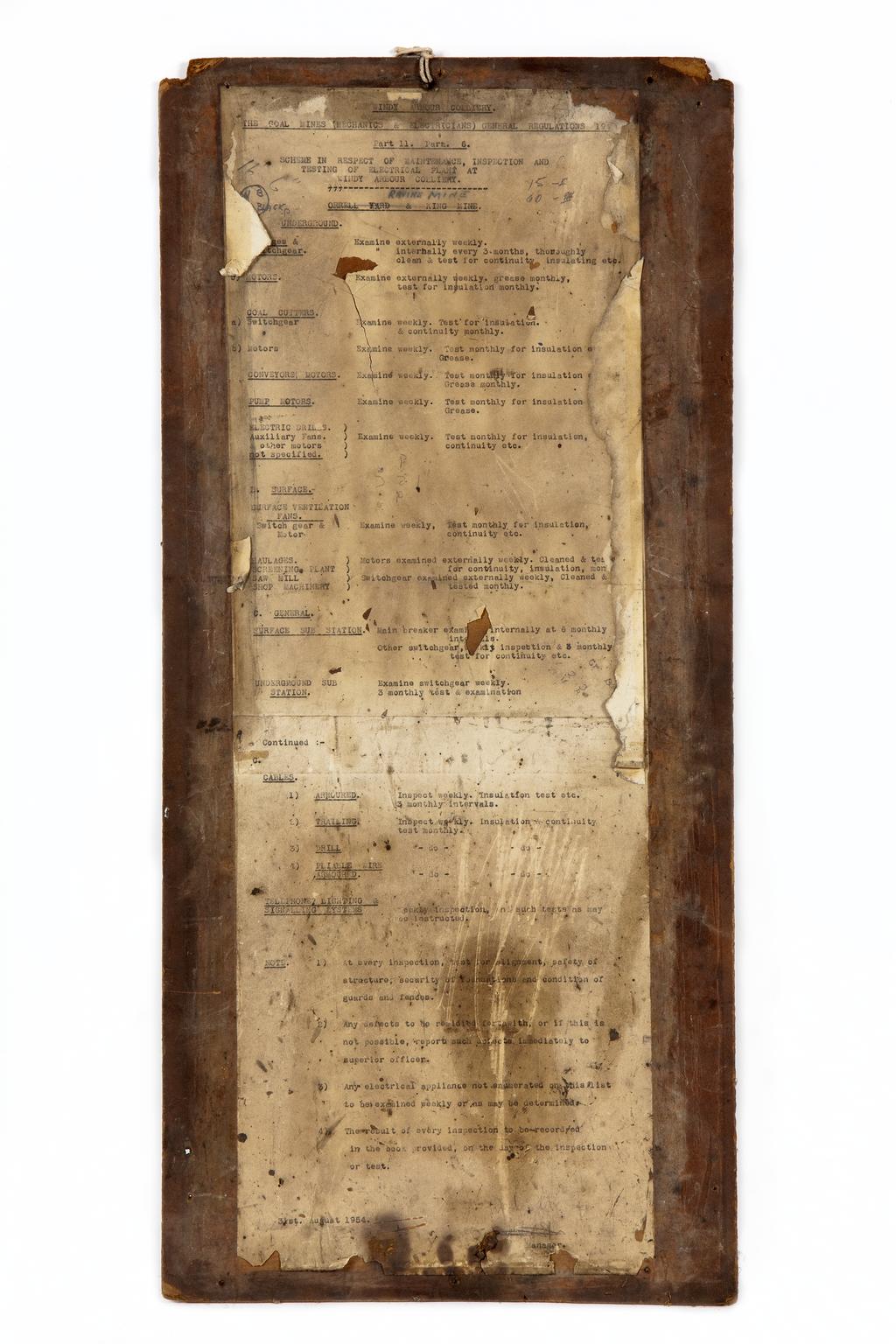 Sign, 'Windy Arbour Colliery..' | Science Museum Group Collection