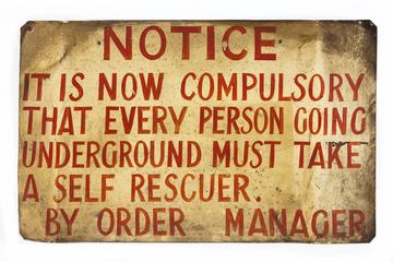 coal mining sign | Science Museum Group Collection