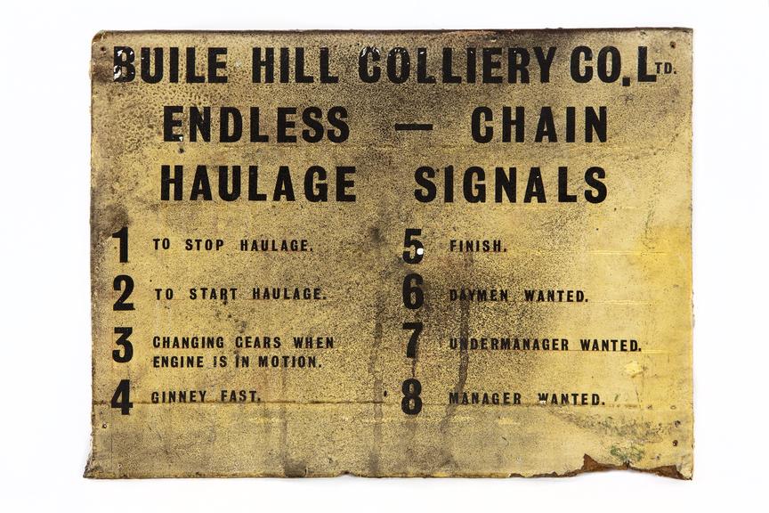 Sign, coal mining. | Science Museum Group Collection