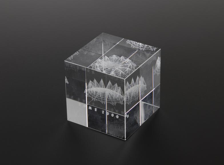 Dome 2000: laser engraved cube | Science Museum Group Collection