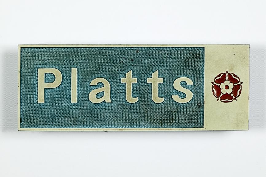 Platts nameplate | Science Museum Group Collection