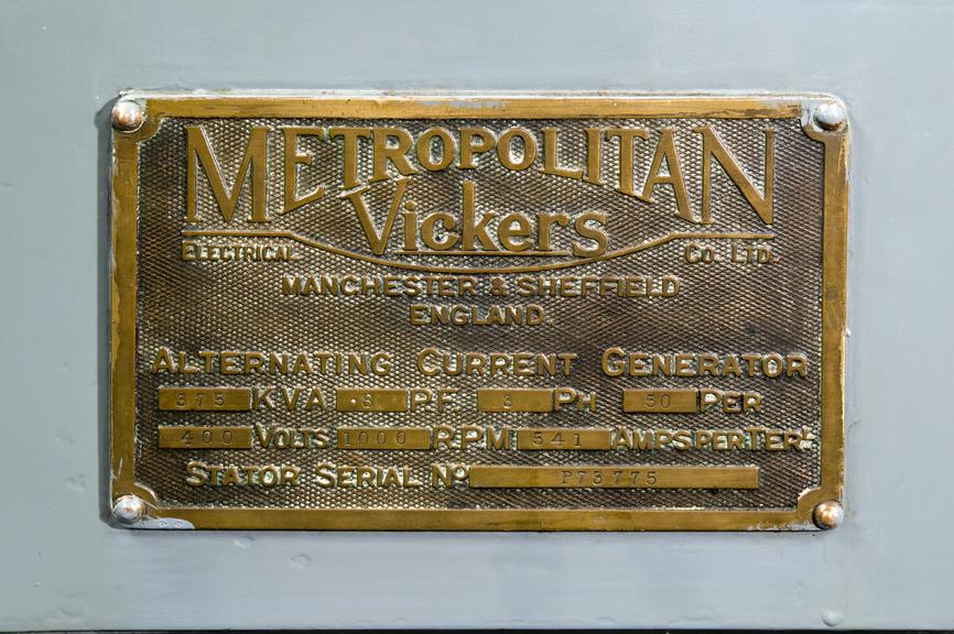 Metropolitan-Vickers Steam turbine and Generator | Science Museum Group ...