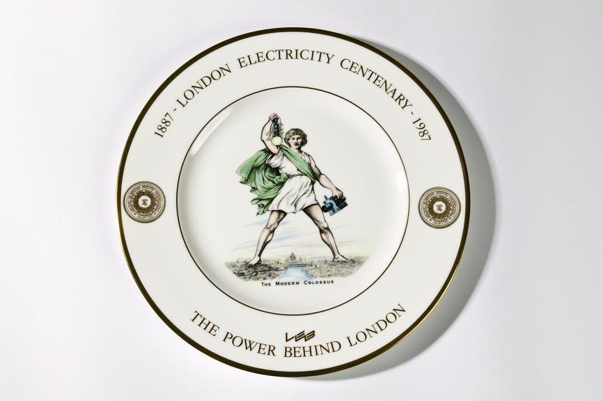 London Electricity Centenary commemorative plate | Science Museum Group ...