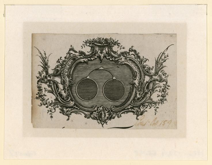 Trade card: James Ayscough. An illustration of a pair of spectacles ...