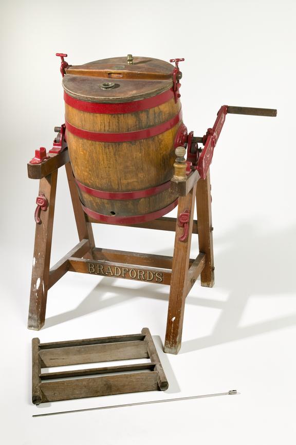 Butter churn made by Thomas Bradford & Co. in the late nineteenth ...