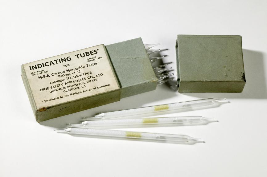 Mine Safety Appliances Co. Ltd carbon monoxide indicating tubes ...