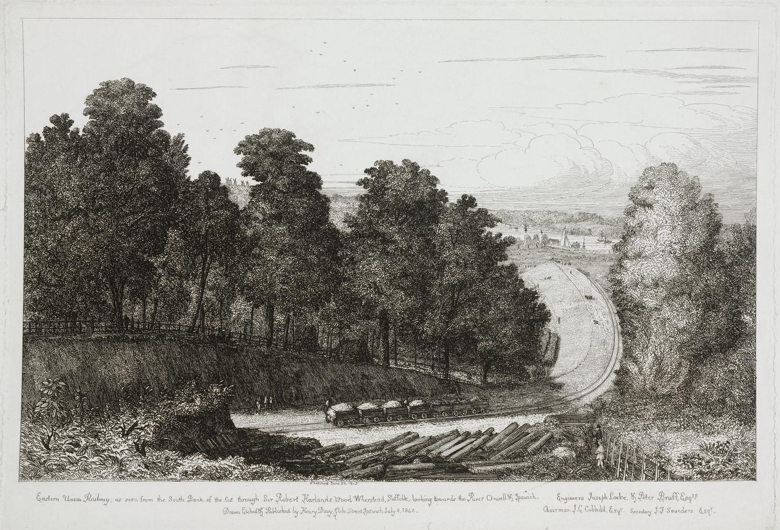 Two etchings showing views on the Eastern Union Railway | Science ...