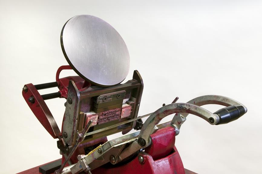 Hand-operated printing press made by Adana (Printing Machines) Ltd ...