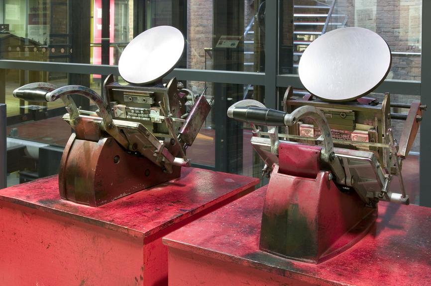Hand-operated printing press made by Adana (Printing Machines) Ltd ...