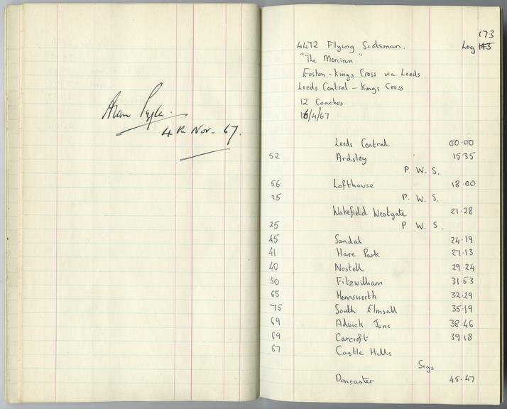 Autographed Menu from Flying Scotsman's 1968 Run | Science Museum Group ...