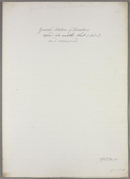 General notation of directive. | Science Museum Group Collection