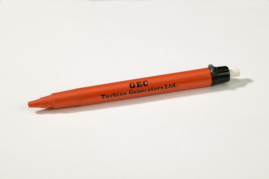 Orange plastic ball point pen | Science Museum Group Collection