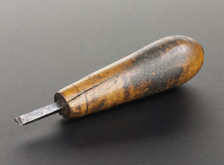 Steel bradawl with turned badly split wood handle | Science Museum ...